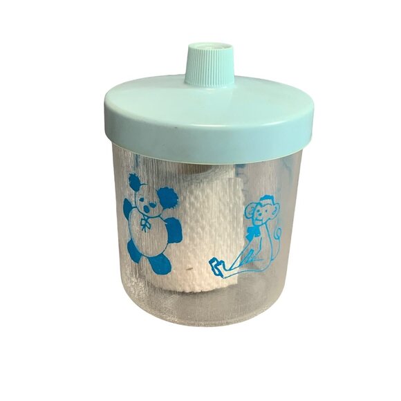 Accents | Vintage Baby Powder Plastic Container With Cute Animal Prints ...